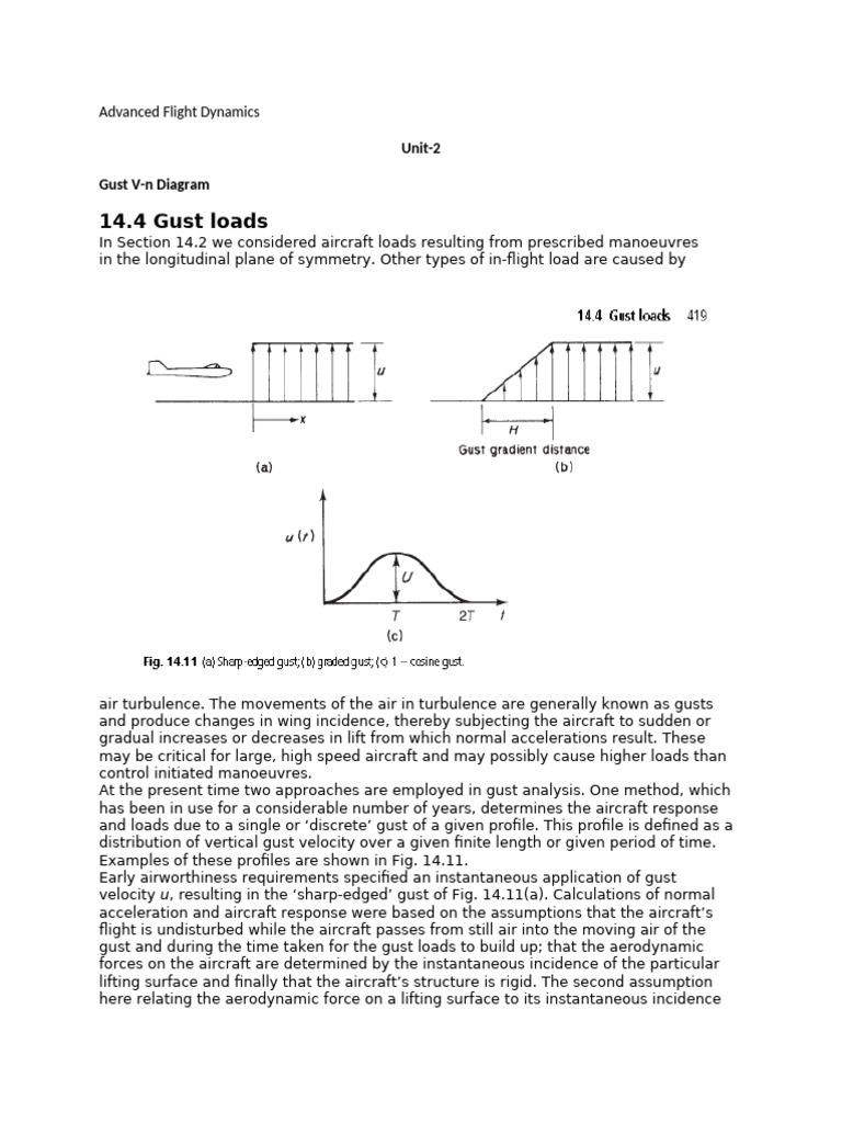 14.4 Gust Loads: Unit-2 Gust V-N Diagram | PDF | Navier–Stokes ...