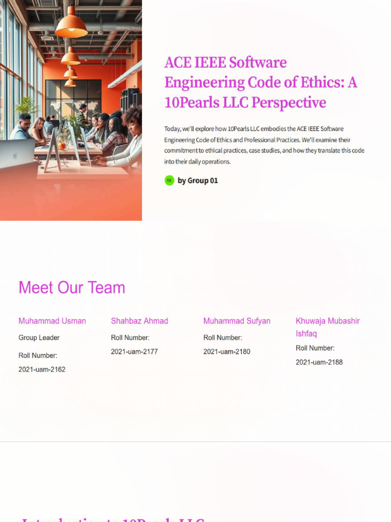 ACE IEEE Software Engineering Code of Ethics - A 10pearls LLC ...