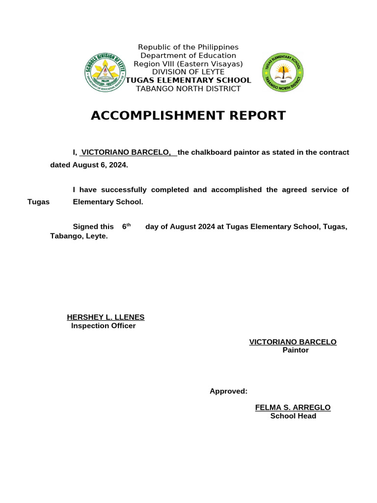 Accomplishment Report | PDF
