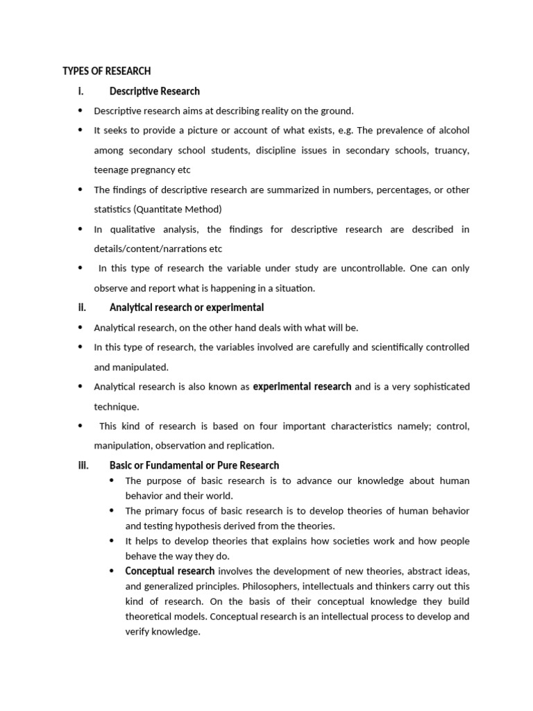 7 Types of Research Explained | PDF | Theory | Statistics