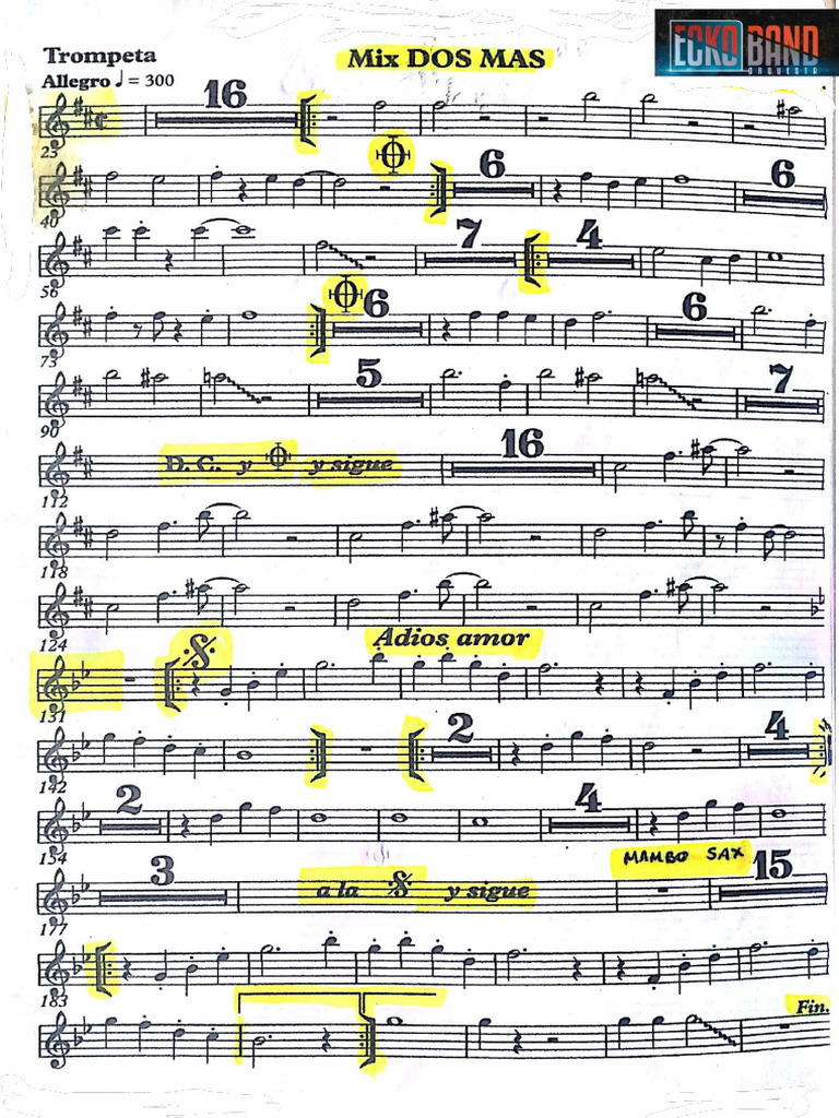 Mix Dos Más Trompeta | PDF