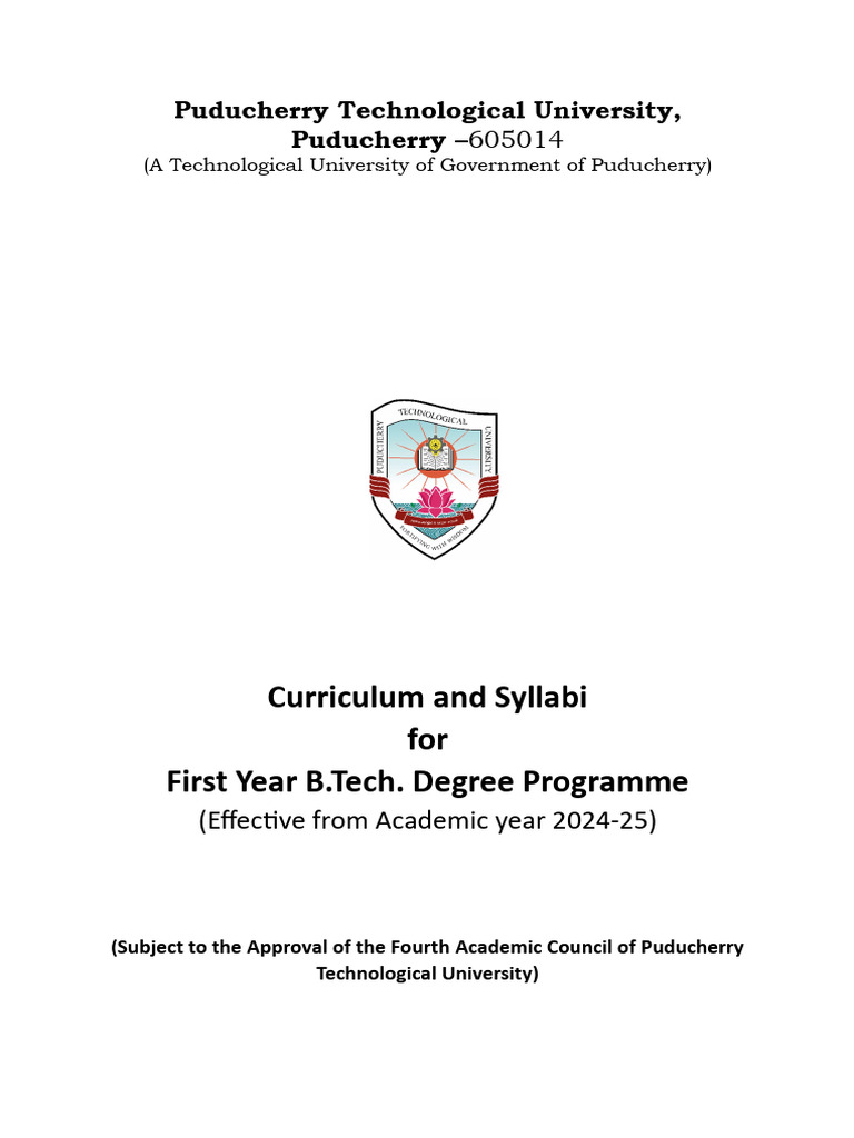 PTU First Year NEP Syllabus | PDF | Fourier Transform | Fourier Series