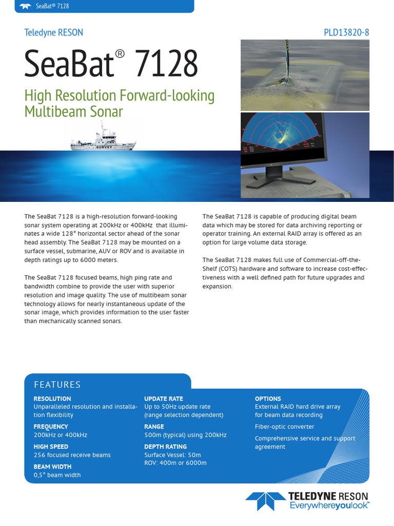 Reson Seabat 7128 Product Leaflet | PDF | Sonar