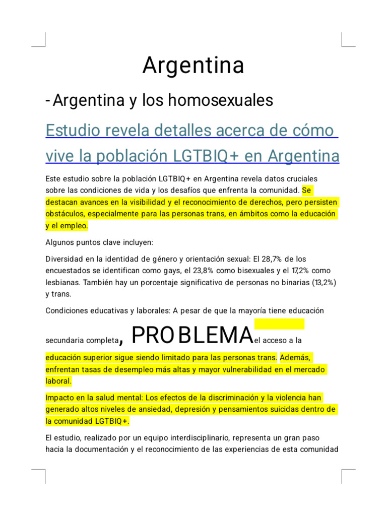 Argentina | PDF | Transgénero | Estudios LGBTQIA+