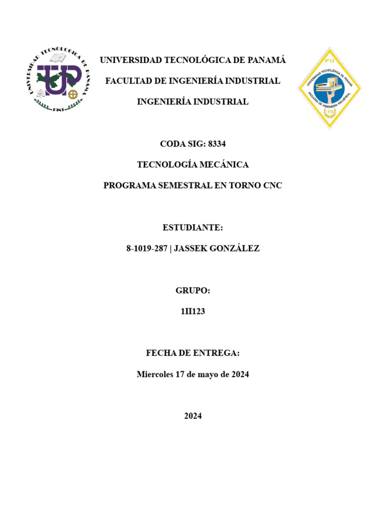 Utp Fii, 0623, Programa Semestral Torno CNC | PDF
