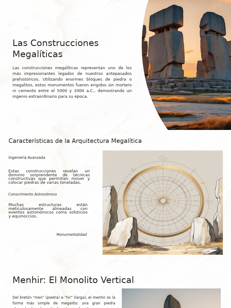 Las Construciones Megaliticas | PDF | Monumentos y estructuras funerarias | Edad de Piedra