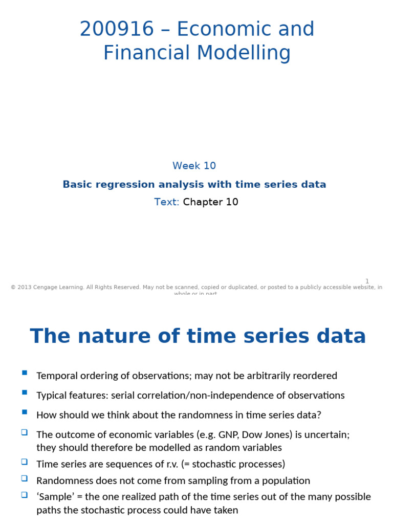 Chapter 10 - Basic Regression Analysis With Time Series Data | PDF | Ordinary Least Squares ...
