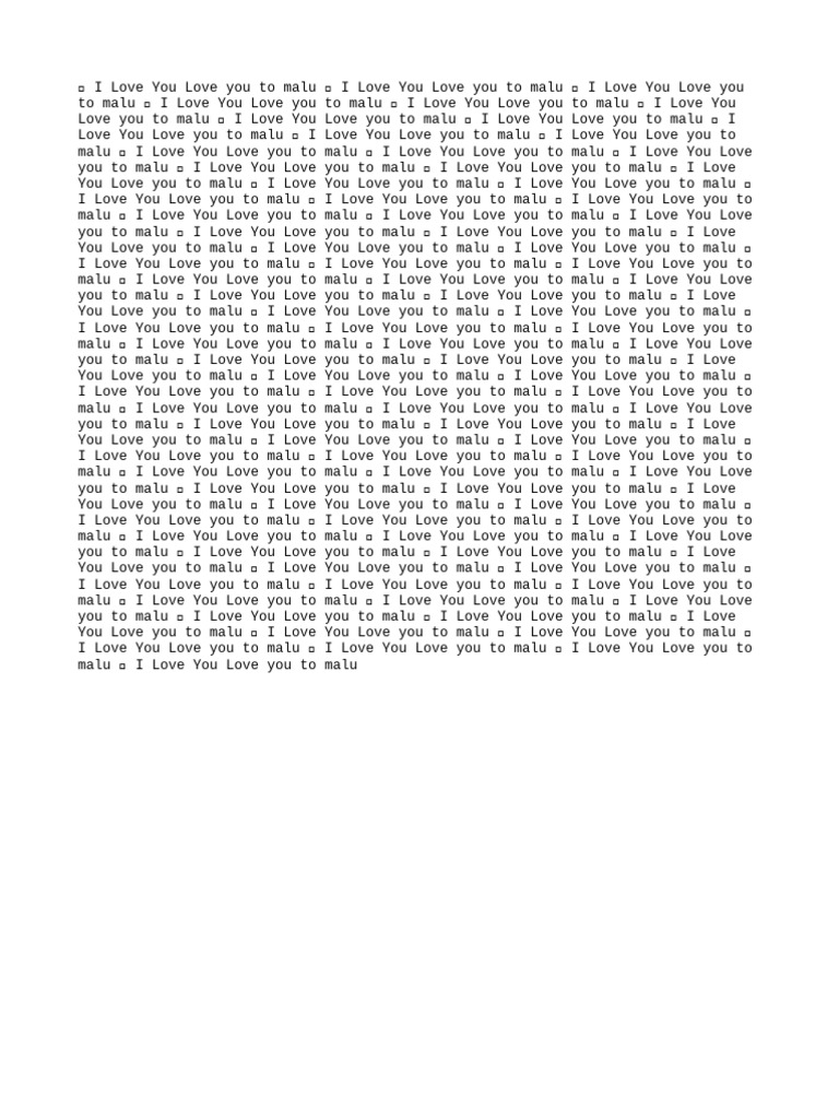 I Love You Love You To Malu | PDF