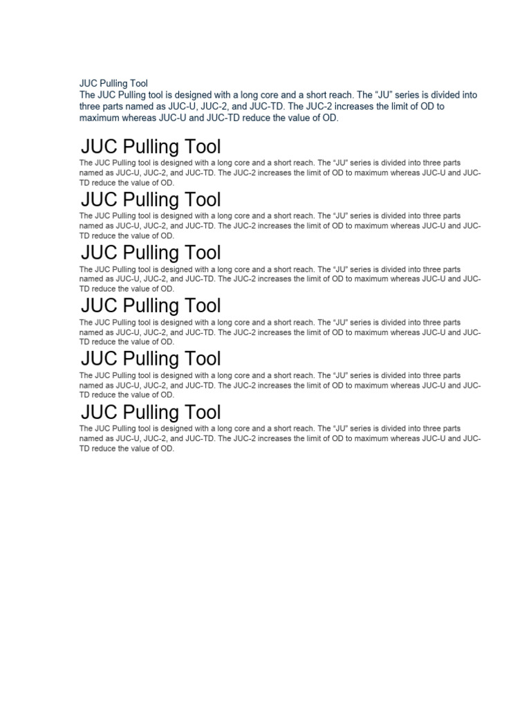 What Is JUC Pulling Tool | PDF