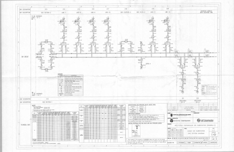 220kv Gis Substation Gas System Diagram 1 of 2 | PDF