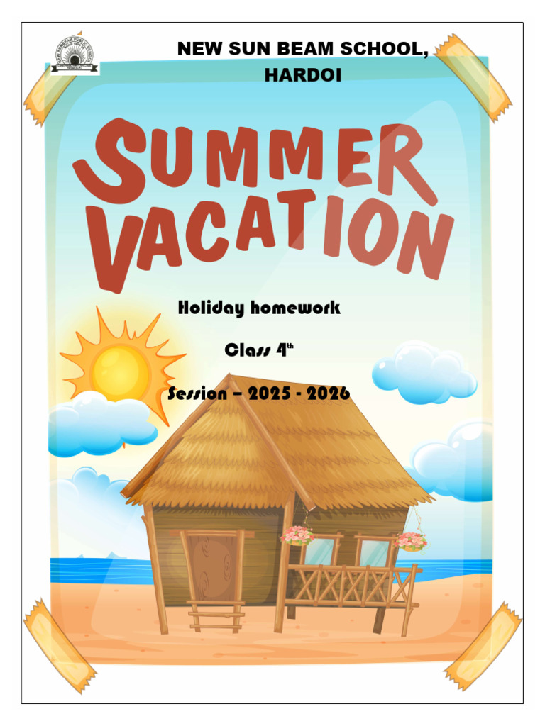 Class 4 Holiday Homework | PDF | Homework