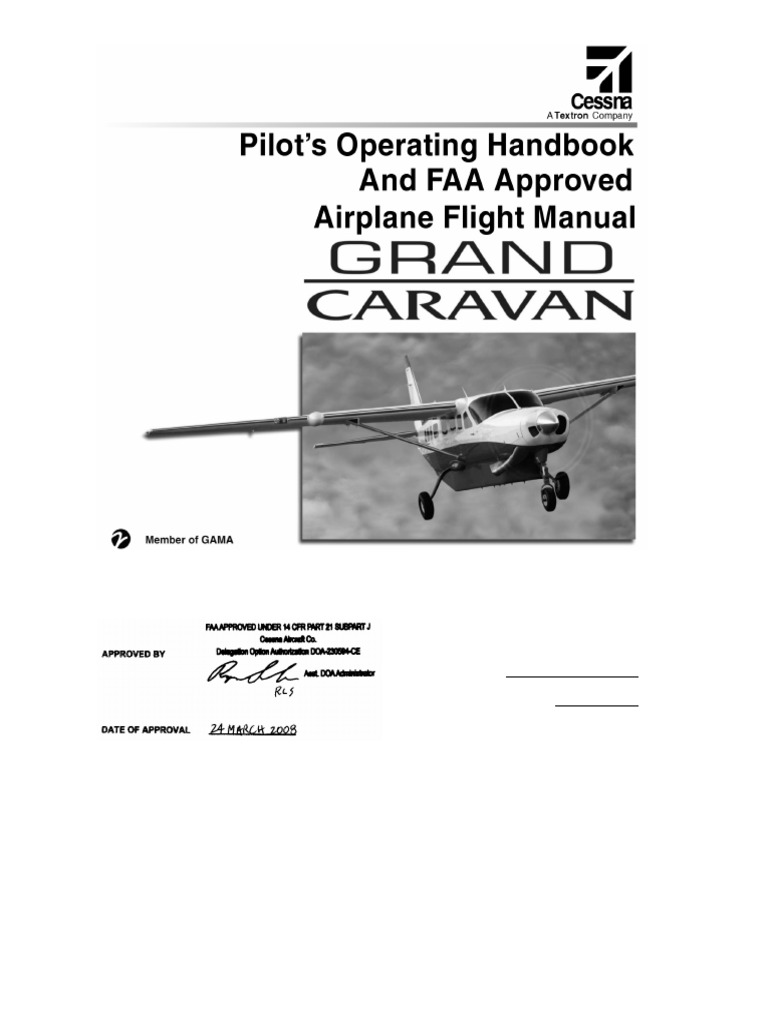 Cessna 208B G1000 Pilot Handbook | PDF | Airspeed | Horsepower