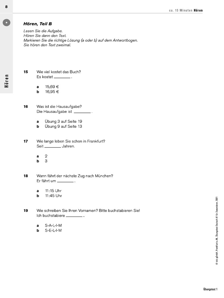A1 Modelltest 2 21-05 . | PDF