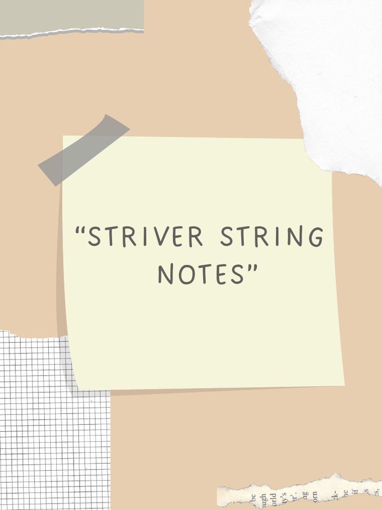 Striver String Notes | PDF