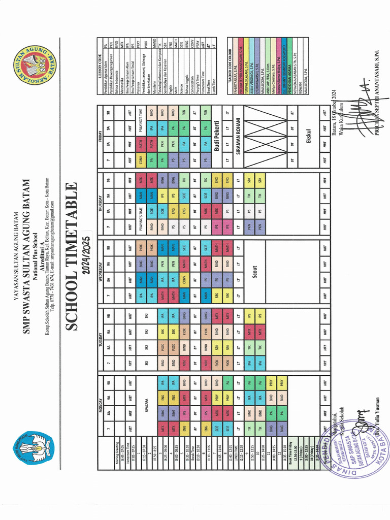 School Time Table October - 18102024 | PDF