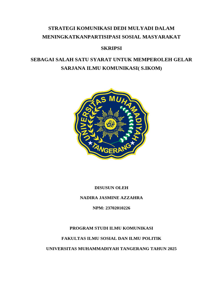 Peran Gaya Komunikasi Dedi Mulyadi Dalam Meningkatkan Partisipasi Sosial Masyarakat | PDF