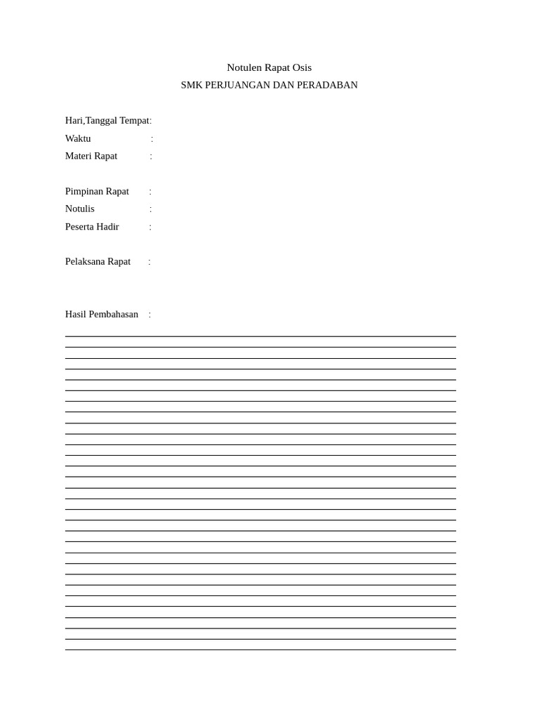 Notulen Rapat Osis | PDF