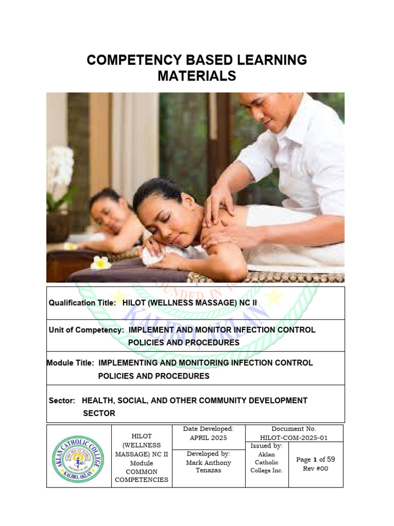 COMMON 1 Implement and Monitor Infection Control Policies and ...