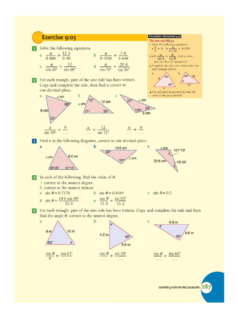 Trisha Sine Rule QN | PDF