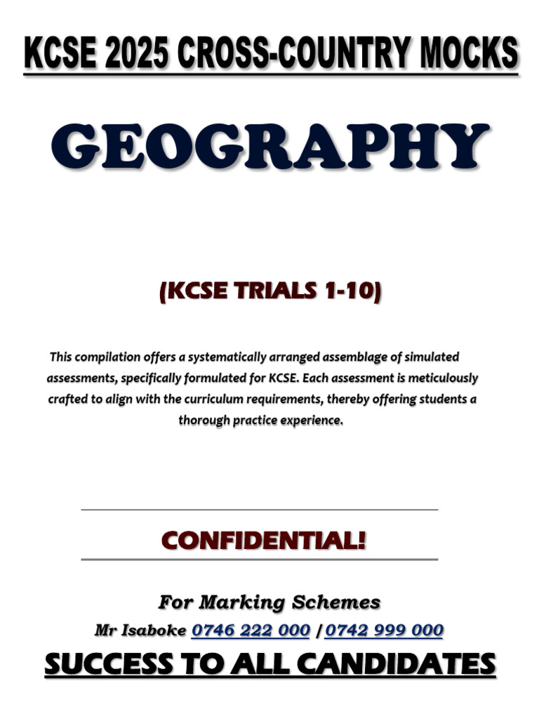 Kcse 2025 Geography C-Country Mocks | PDF | Kenya | Lake