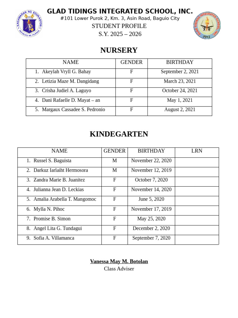 Student Profile | PDF