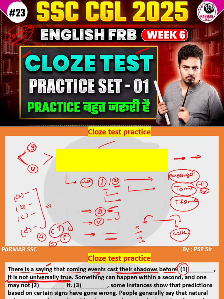 Cloze Test Practice -1 - English Frb | PDF