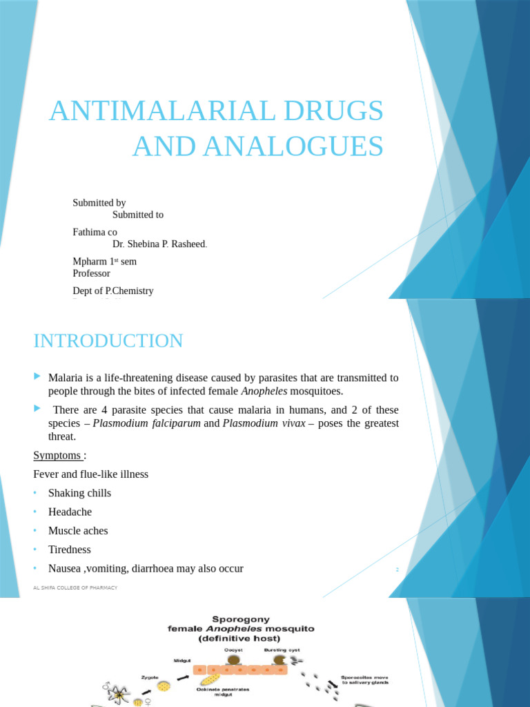 Overview of Antimalarial Agents | PDF | Malaria