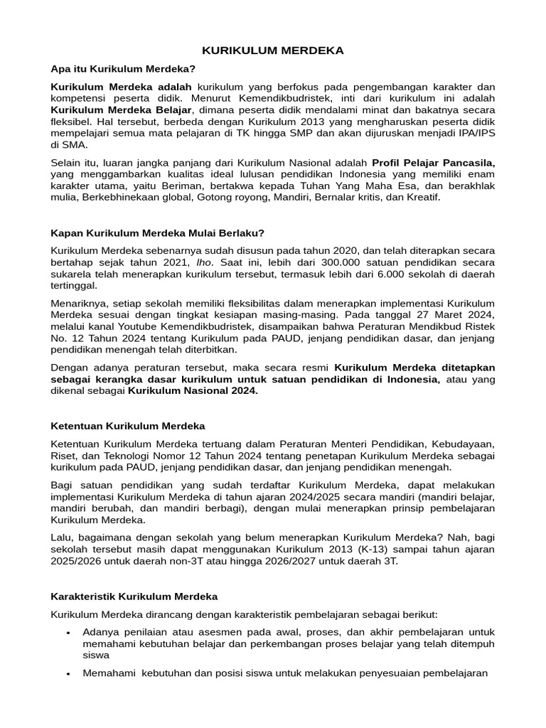 Apa Itu Kurikulum Merdeka | PDF