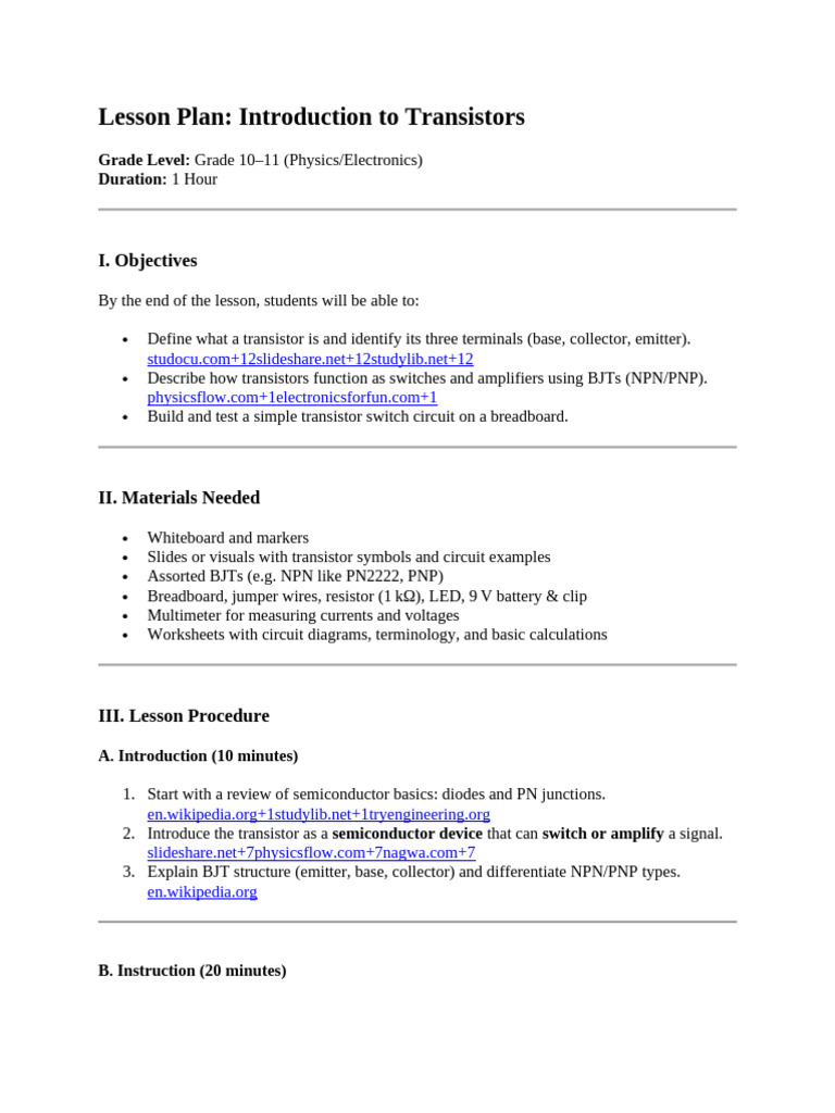 Introduction To Transistors | PDF | Bipolar Junction Transistor | Transistor