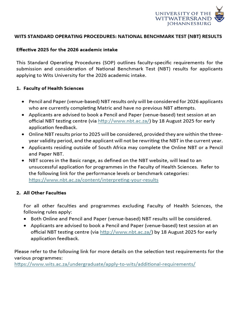 Wits Standard Operating Procedure NBT Results | PDF
