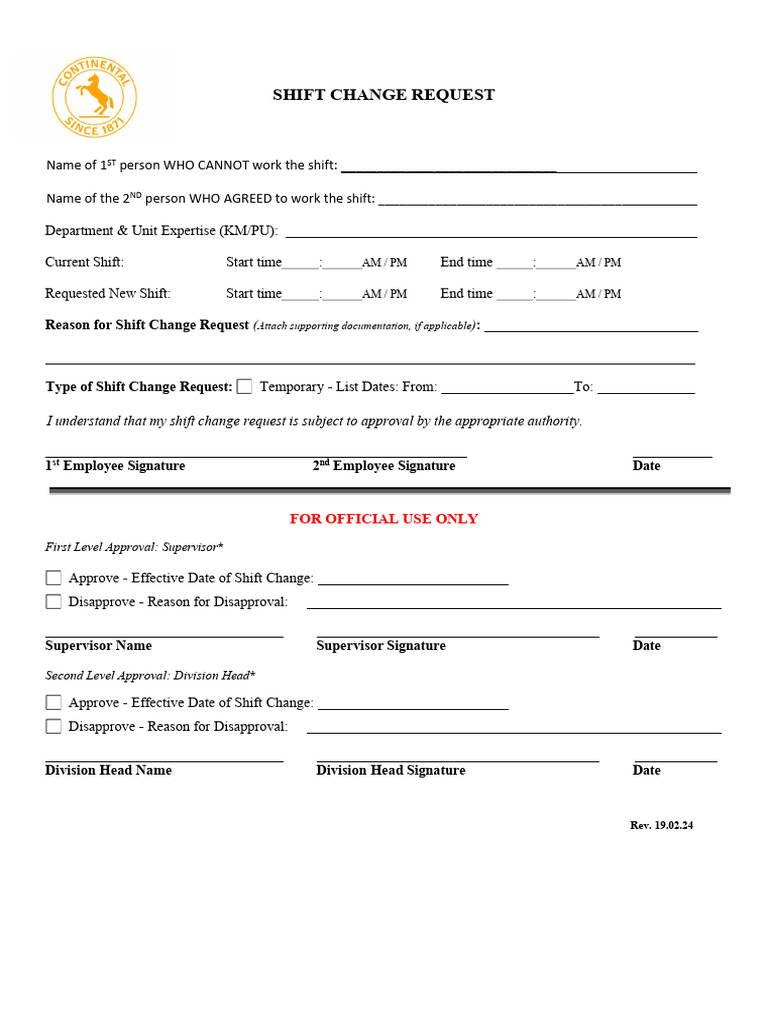 Shift Change Format | PDF