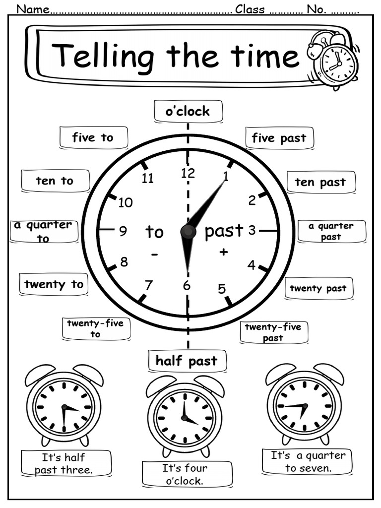 Telling The Time Worksheet | PDF