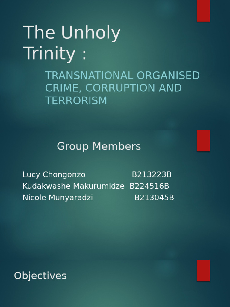 The Unholy Trinity Presentation | PDF | Organized Crime | Crimes