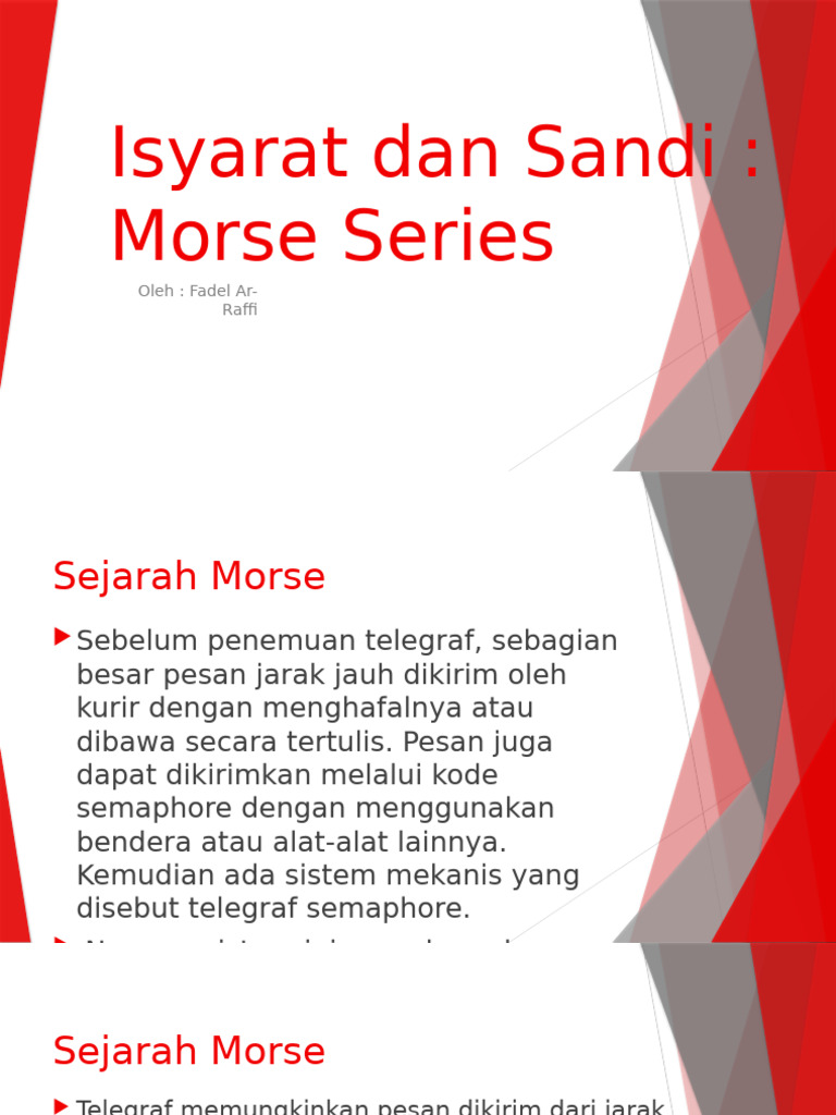 Sejarah dan Penggunaan Sandi Morse | PDF
