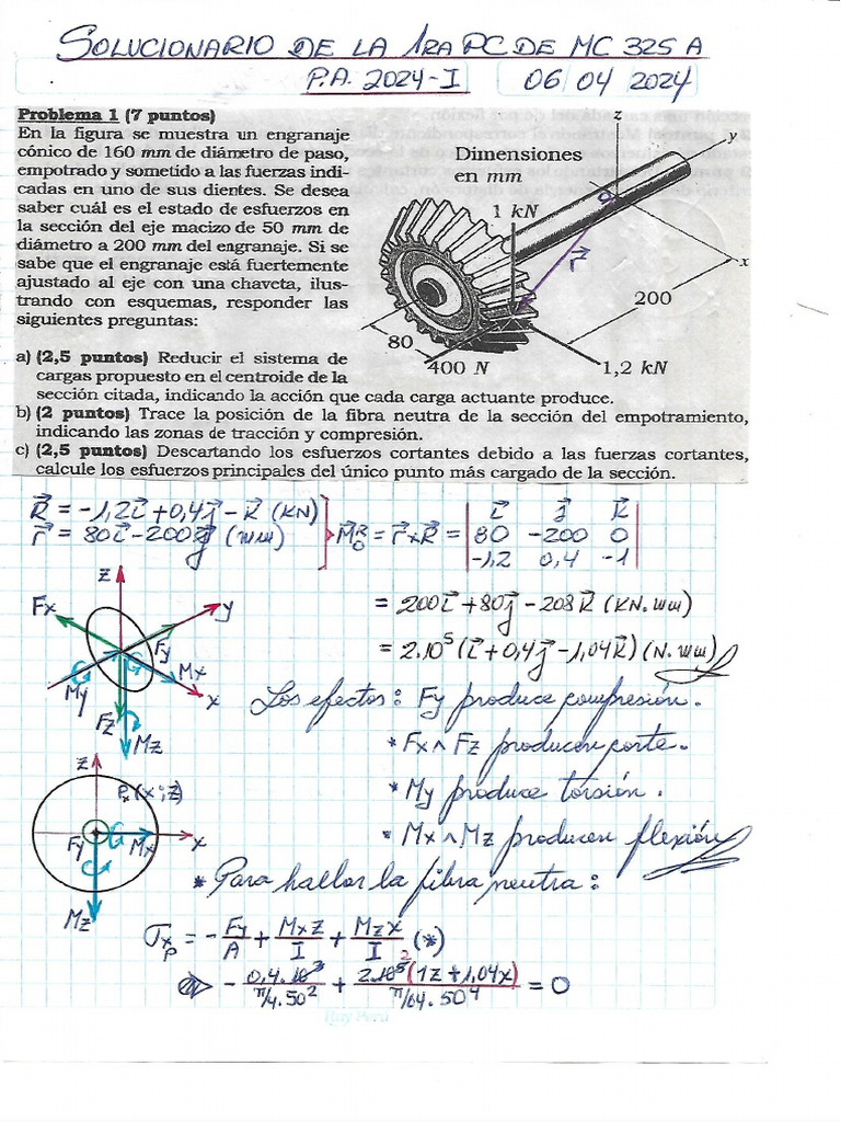 Solucionario Pc1 2024-1 | PDF
