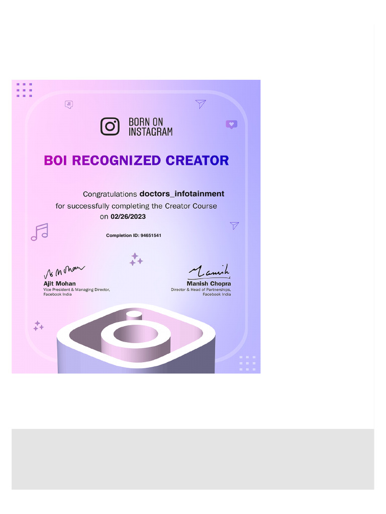 Boi Recognised Creator | PDF