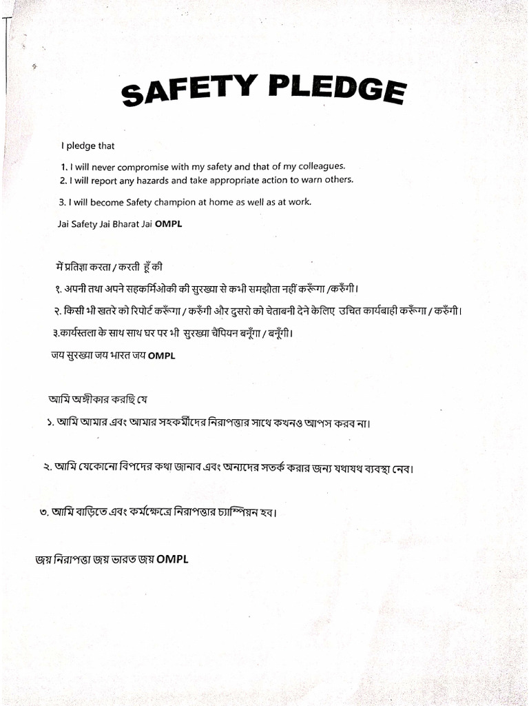 Safety Pledge | PDF