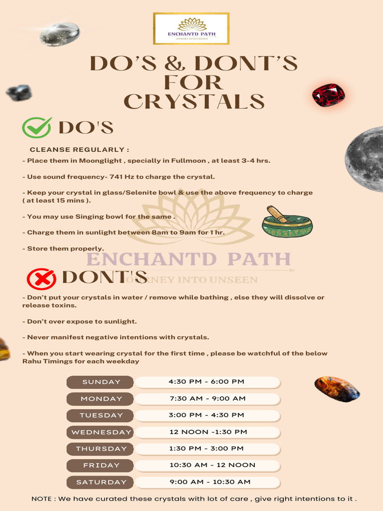 Crystals Do's and Don'Ts | PDF