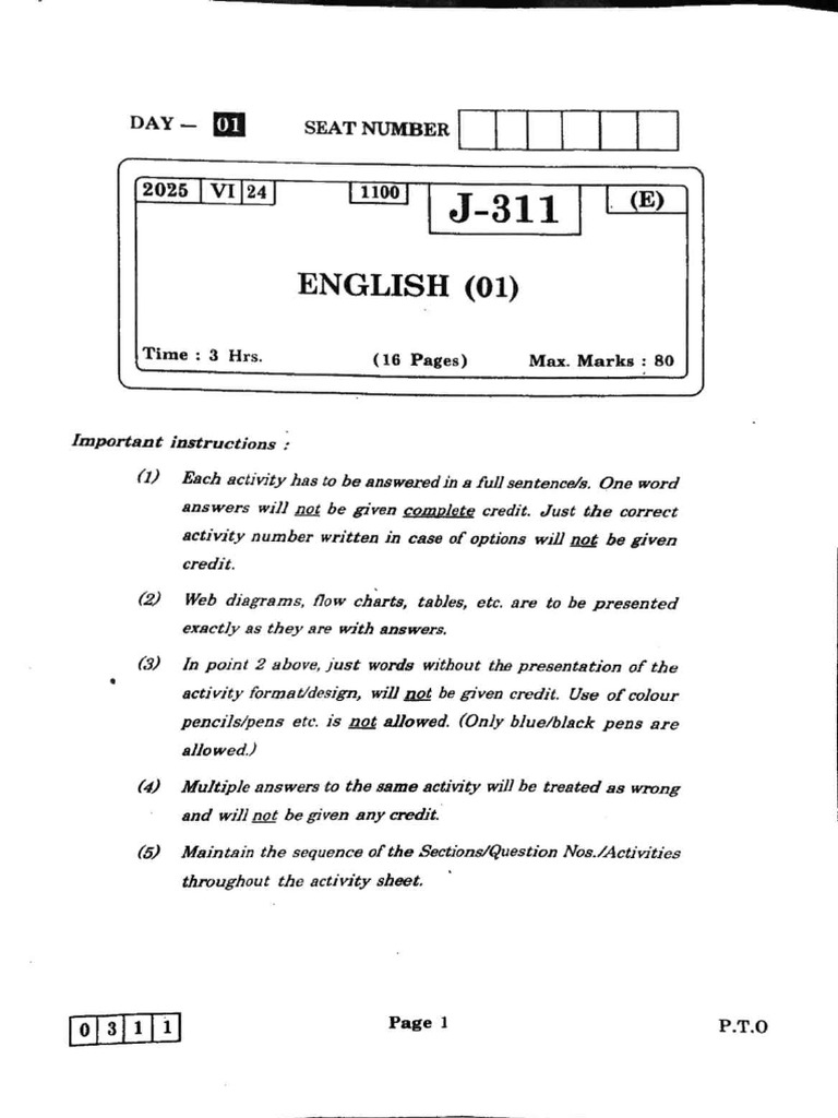 HSC English 2025 Question Paper | PDF | Moon | Earth