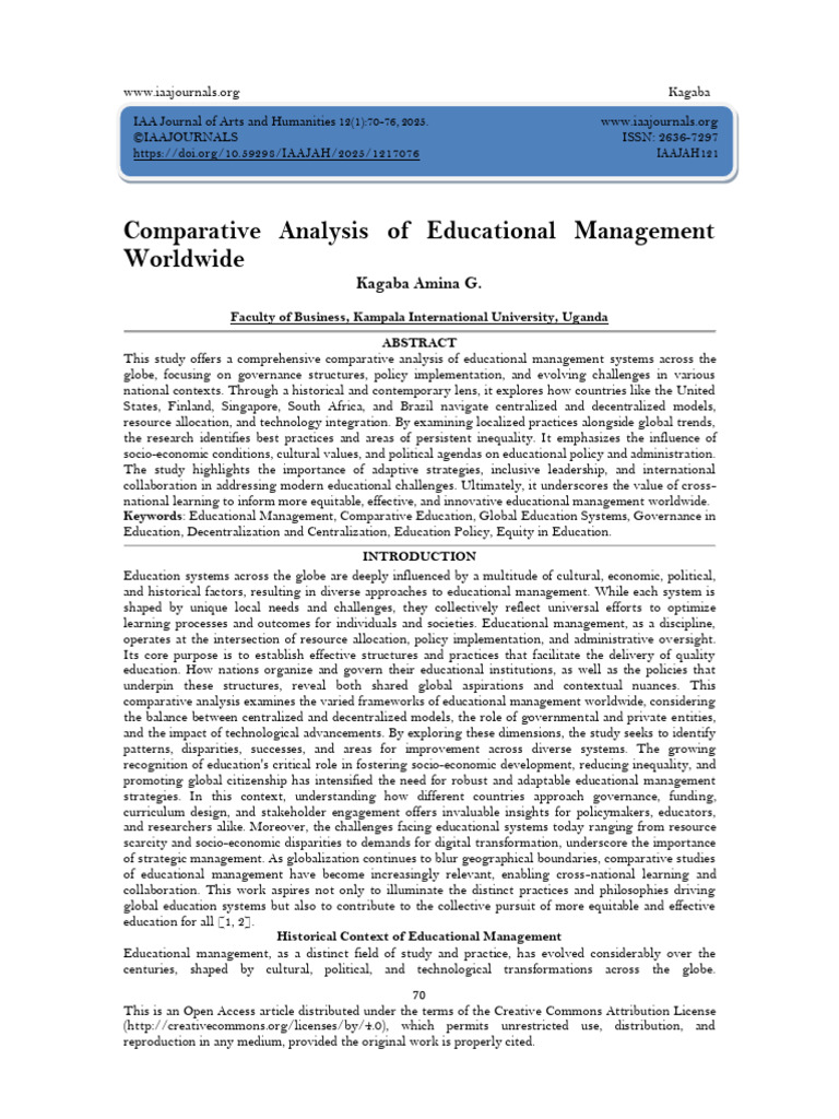 Global Educational Management Analysis | PDF | Governance | Policy