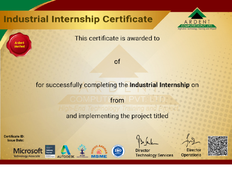Industrial Training Certificate | PDF
