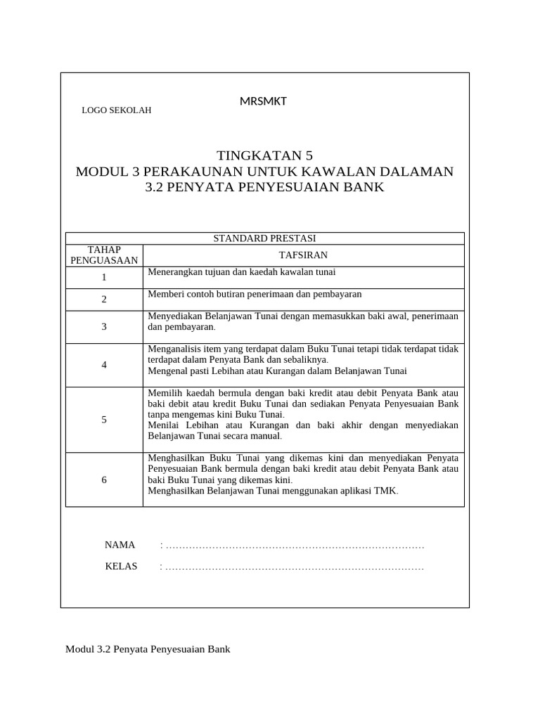 Panduan Penyata Penyesuaian Bank | PDF