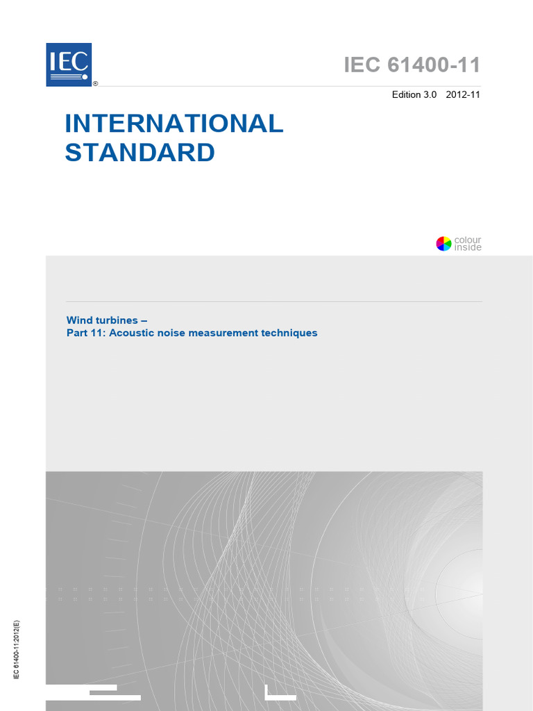 IEC 61400-11: Noise Measurement Standards | PDF | International ...