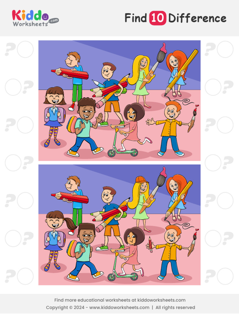 Pupils Spot The Difference Worksheet | PDF