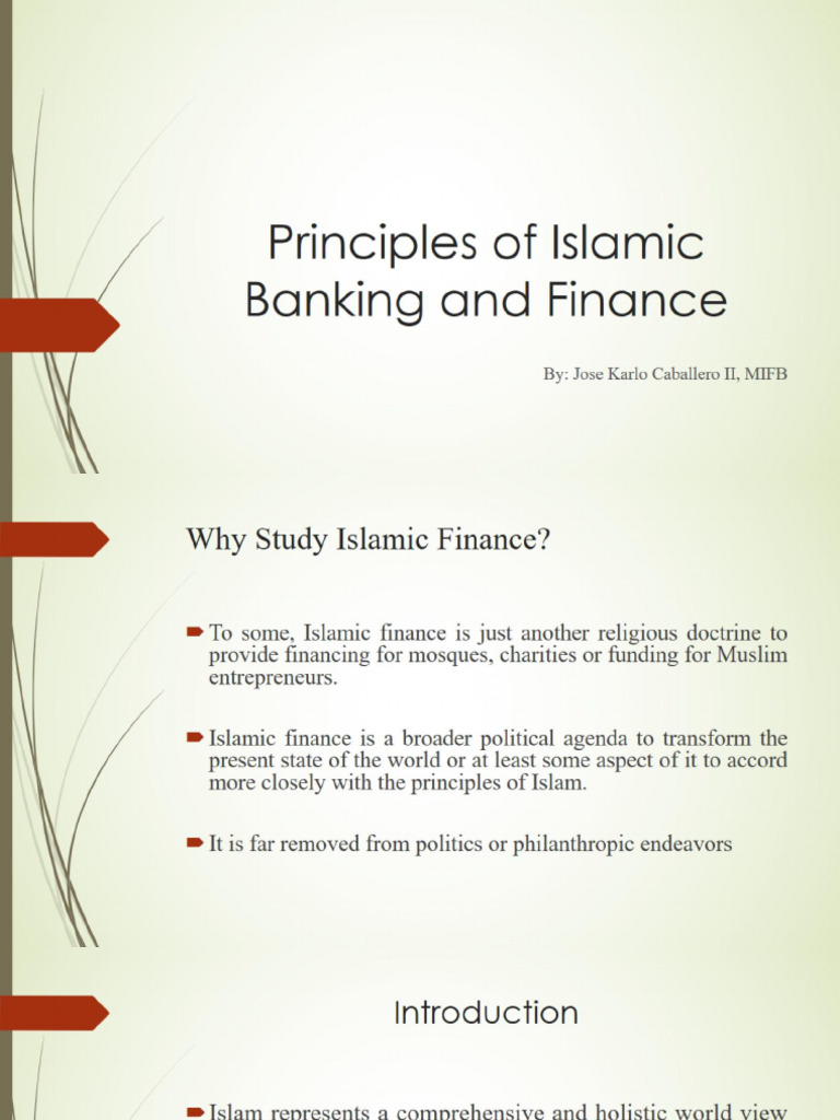 Principles of Islamic Finance | PDF