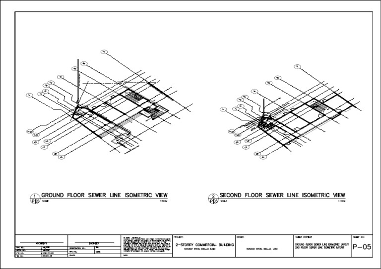 03 Plumbing Plan - Sewer Line Isometric Layout | PDF