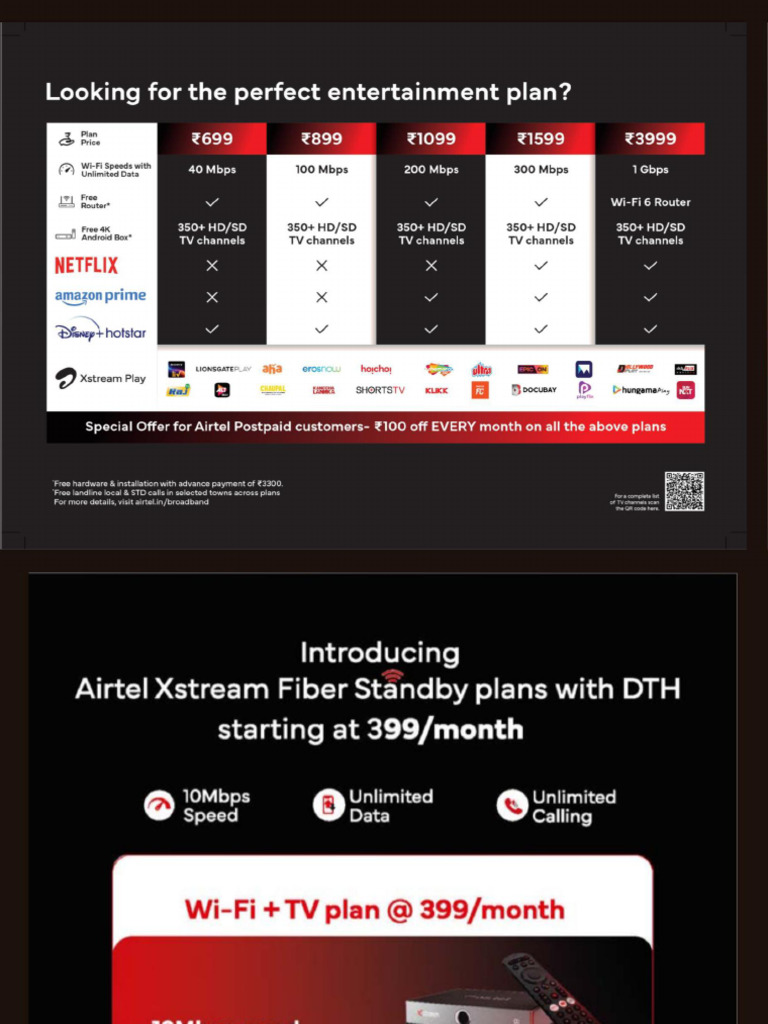 Airtel Black Plan DTH+Wifi | PDF