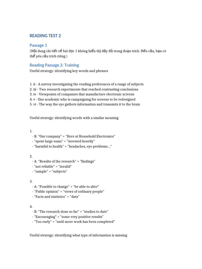 Reading Test 2 | PDF