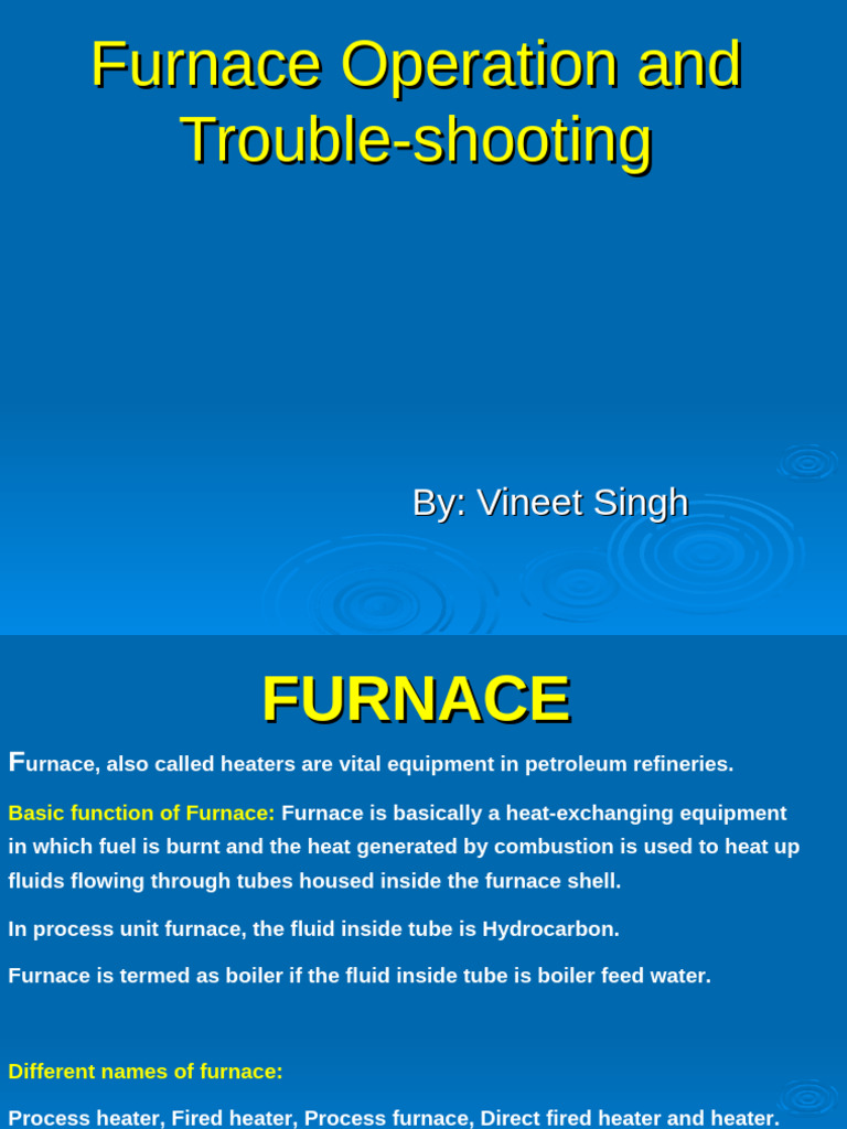 Furnace Operation and Trouble Shooting | PDF | Chimney | Energy Technology