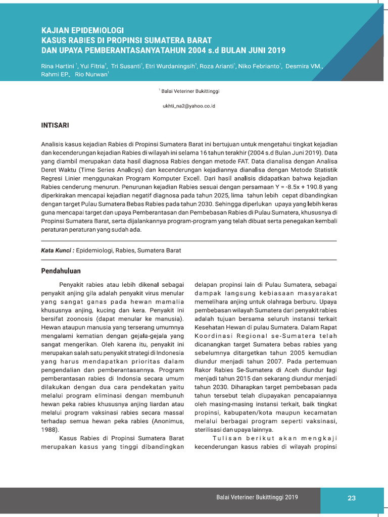 Epid Kasus Rabies | PDF